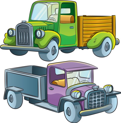 Cartoon truck set Royalty Free Vector Image - VectorStock