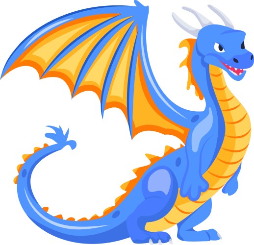 Basic rgba flat icon of wyvern mascot Royalty Free Vector