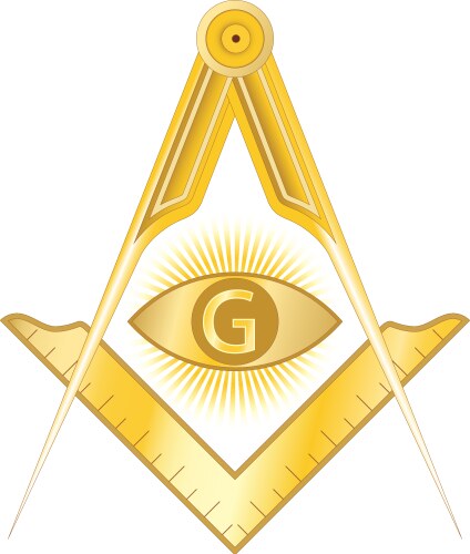 Masonic square and compass symbol emblem logo Vector Image