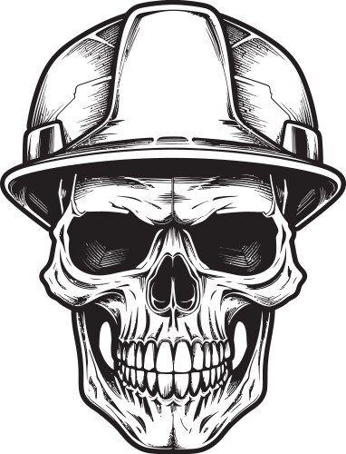 Scaffold sentinel skull worker helmet icon bone Vector Image