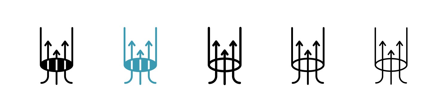 Wind turbine thin line icon set Royalty Free Vector Image