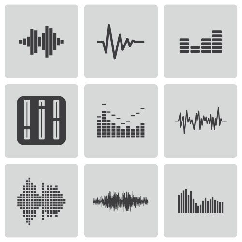 Soundwave Music Icons Royalty Free Vector Image