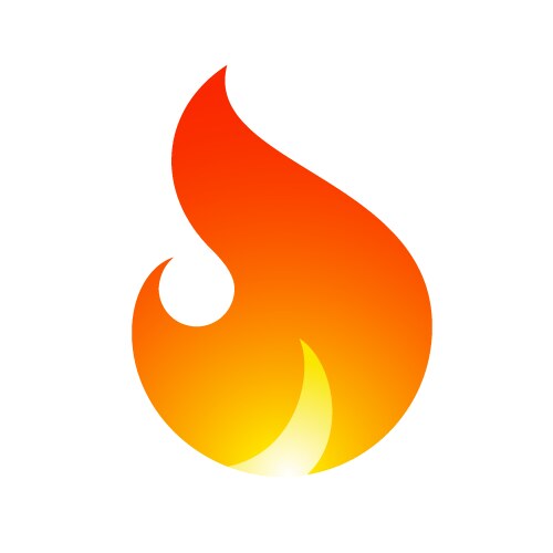 Orange flame icon Royalty Free Vector Image - VectorStock