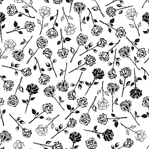 Black roses seamless pattern Royalty Free Vector Image