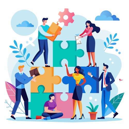 Cooperation partnership work together for success Vector Image