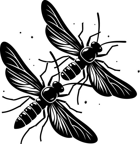 Beautiful firefly insect silhouette isolated on a Vector Image