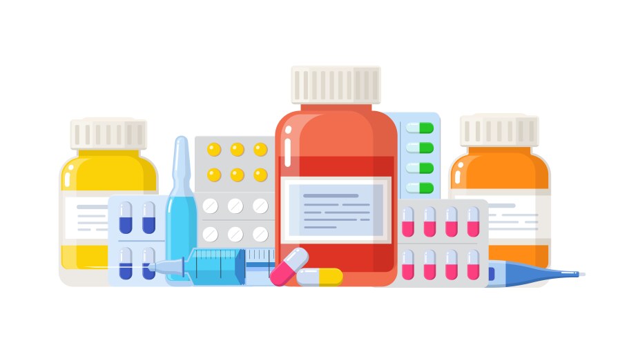 Medication Drugs Medicine Pill Pharmacy Drug Vector Image