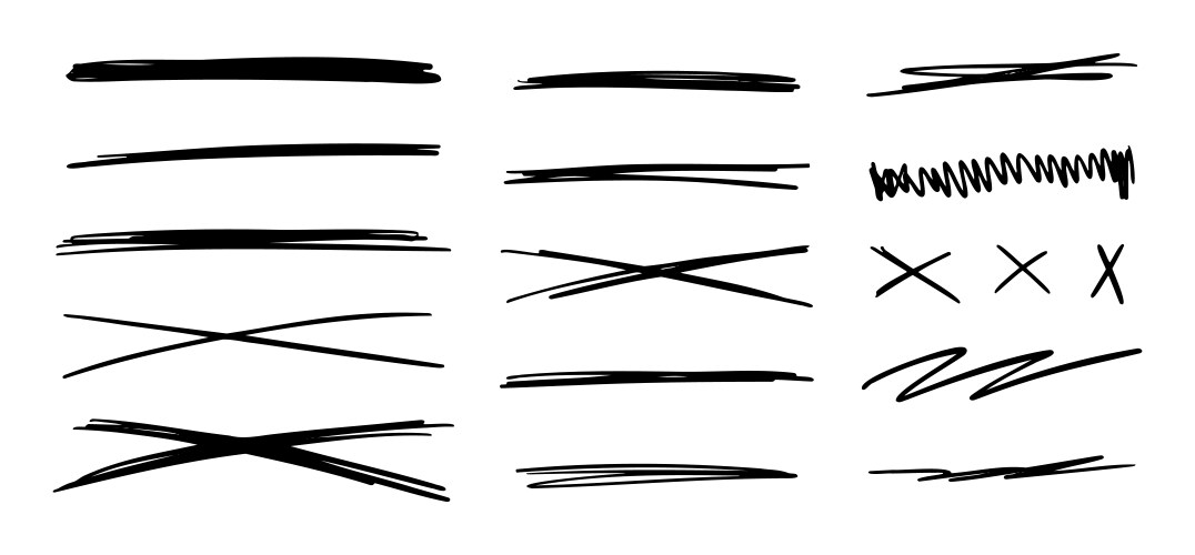 Hand Lettering Underline Lines – Royalty-Free Vector | VectorStock