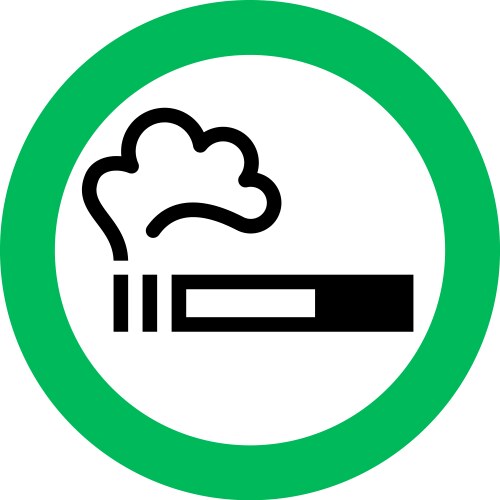 Smoking permitted sign Royalty Free Vector Image