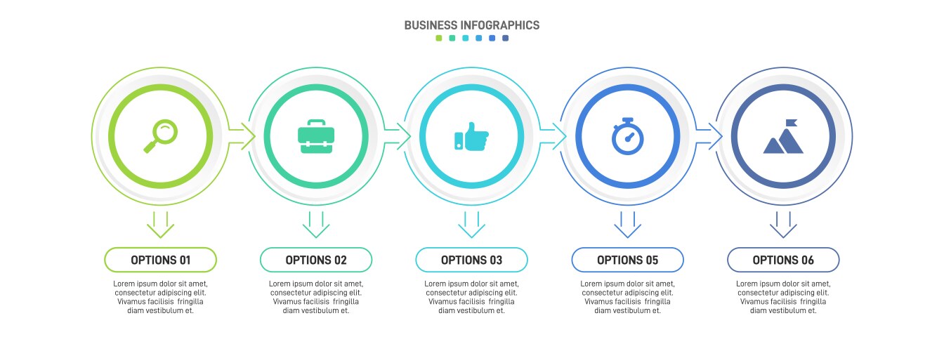 Horizontal progress bar featuring 5 arrow-shaped Vector Image
