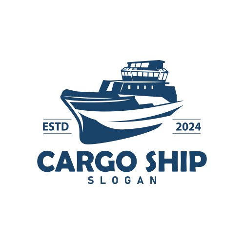 Simple template ship logo design marine transport – Royalty-Free Vector ...