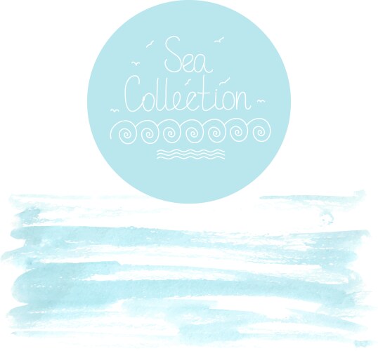 Sea background in circle Royalty Free Vector Image
