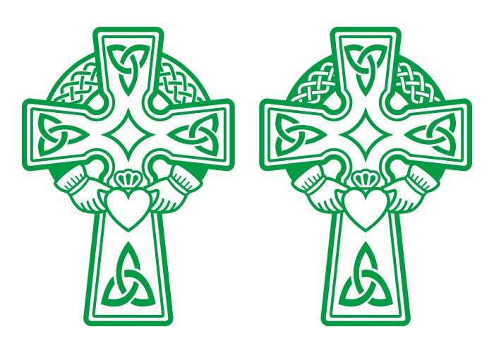 Irish scottish celtic cross on white sign Vector Image