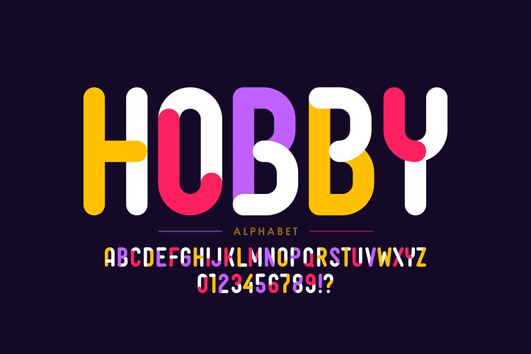 Colorful font Royalty Free Vector Image - VectorStock