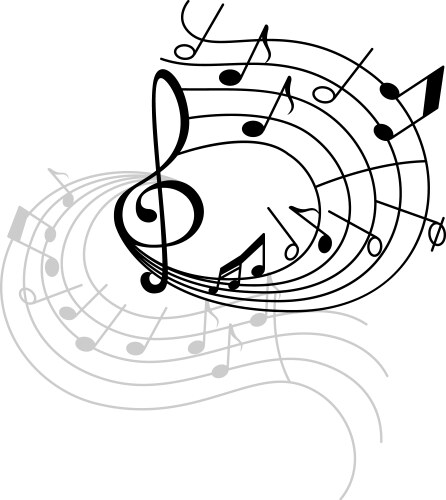 Music spiral background Royalty Free Vector Image