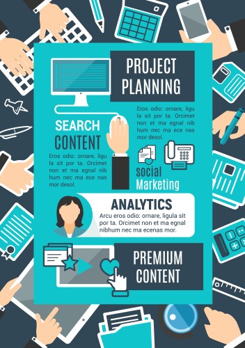 Thin line computer science poster banner Vector Image