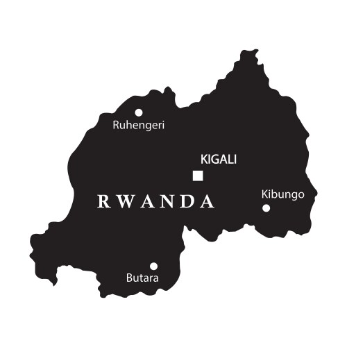 Rwanda country map Royalty Free Vector Image - VectorStock