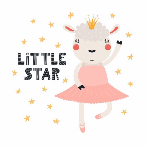 Cute sheep princess Royalty Free Vector Image - VectorStock
