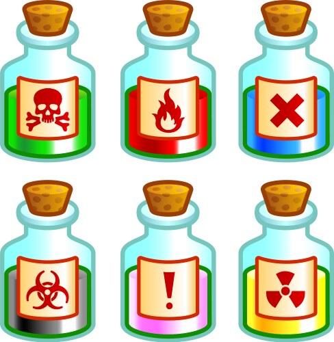Chemical toxic hazardous liquids flammable Vector Image