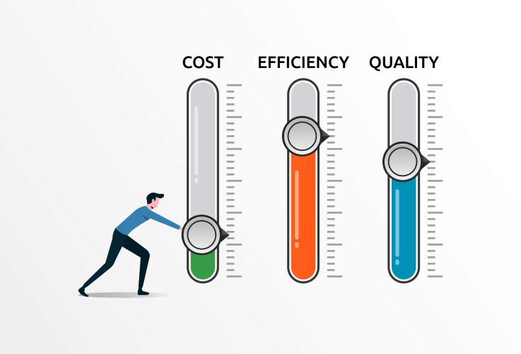 Cost reduction level meter measuring scale Vector Image