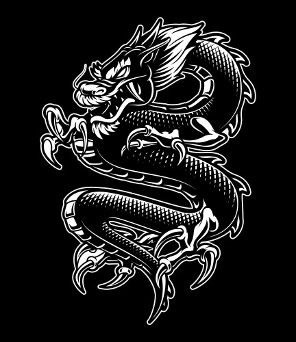 Japanese Samurai Dragon Art Japanese Dragon Vector Art Image Without