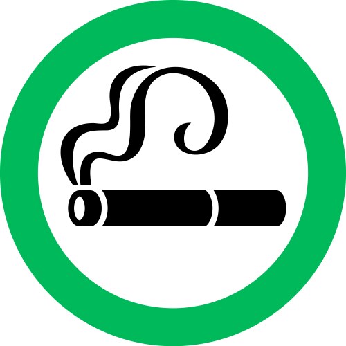 Smoking permitted sign Royalty Free Vector Image