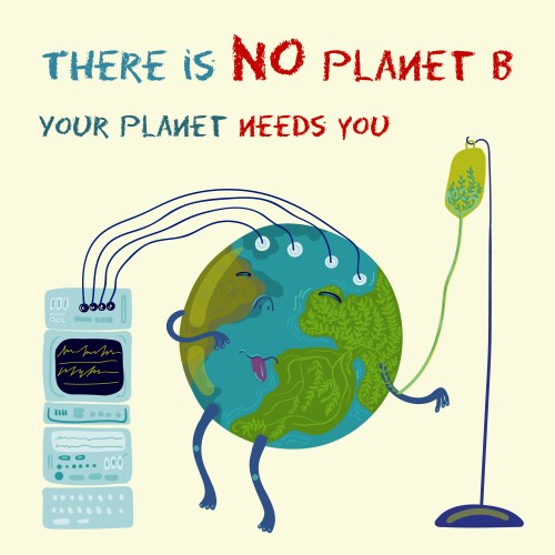 Plants and animals on earth getting sick Vector Image