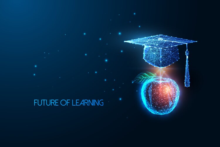 Futuristic education concept with glowing low Vector Image