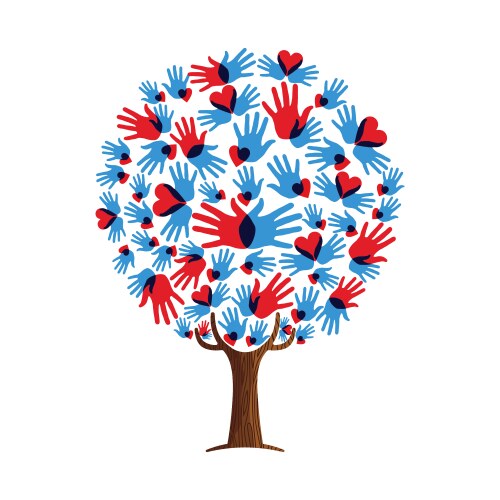 Hands together concept for social help Royalty Free Vector