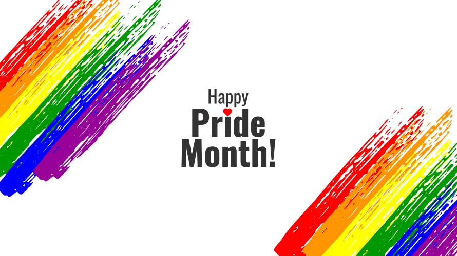Lgbtq banner with symbols celebrating pride month Vector Image