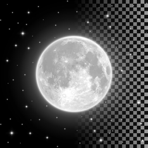 Realistic full moon Royalty Free Vector Image - VectorStock
