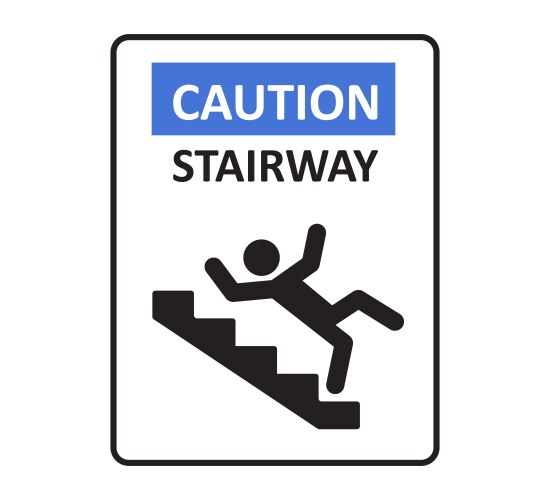 Caution wet floor sign a man falling down icon Vector Image