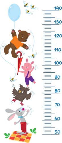 Animal Meter Wall - Cute Animals Stack Royalty Free Vector