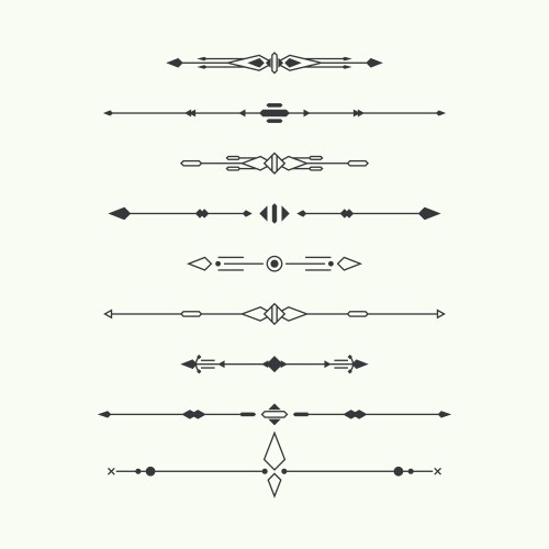 Arrow feather page dividers Royalty Free Vector Image