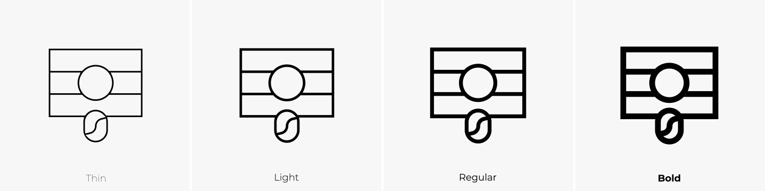 Bevel icon thin light regular and bold style Vector Image