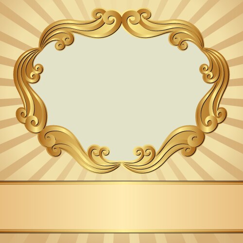 Vintage gold banner old-style Royalty Free Vector Image