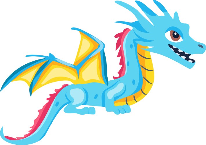 Basic rgba flat of fire dragon breathing Vector Image