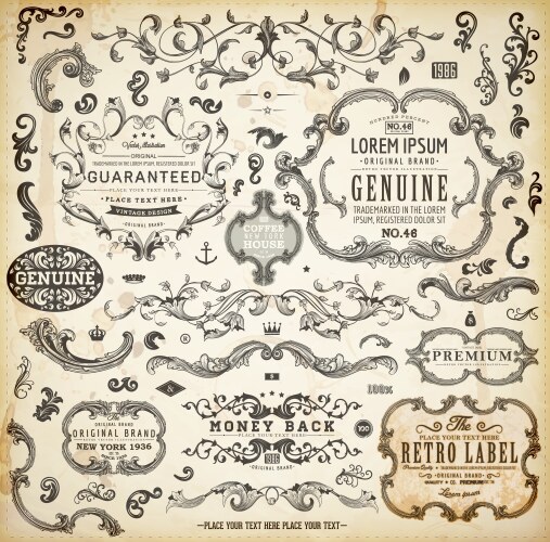 Rustic food label set Royalty Free Vector Image