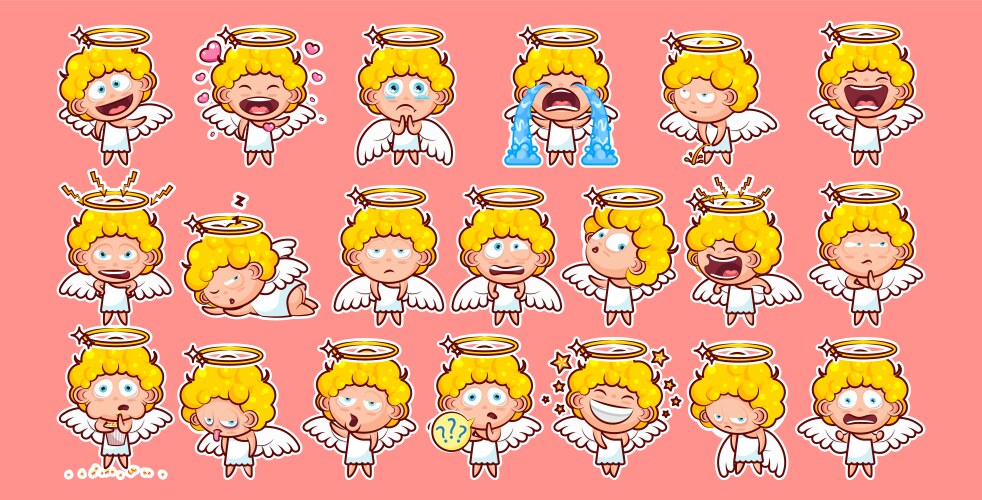 Humorous emoji set emoticon face collection Vector Image