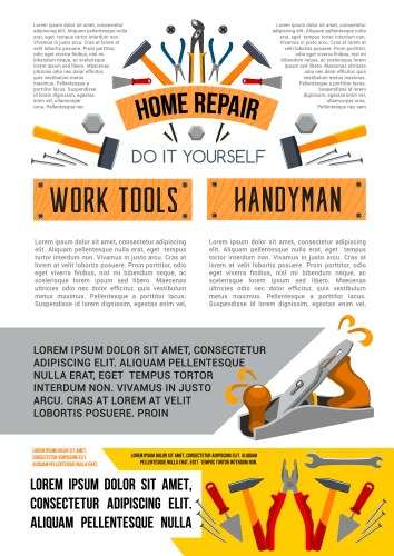 Workshop tools poster Royalty Free Vector Image