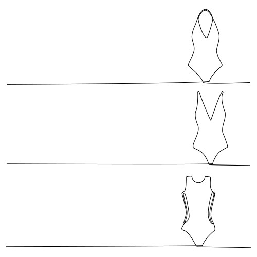 Continuous line drawing collection ladies Vector Image