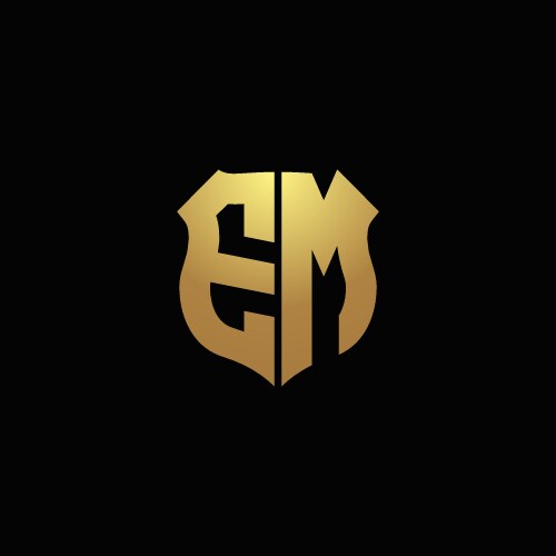 Mb logo monogram with gold colors and shield Vector Image