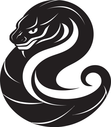 Sinuous serpent snake designstealthy python noir Vector Image