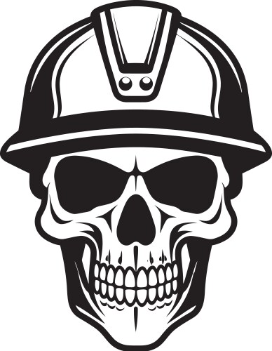 Skull foreman iconic helmet wearing Royalty Free Vector
