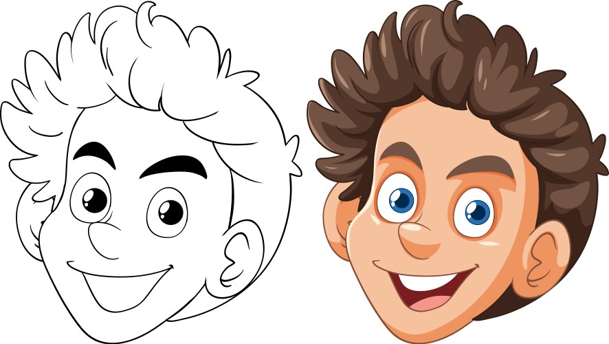 Two stages of a character process Royalty Free Vector Image
