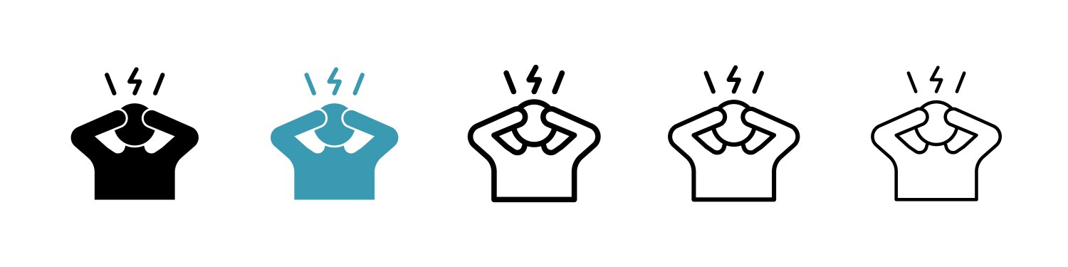 Anxiety icon set on white background Royalty Free Vector