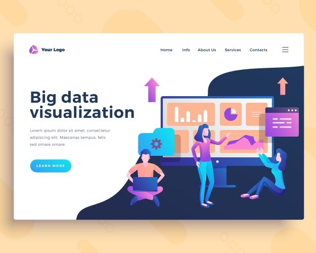 Big data 2x2 design concept Royalty Free Vector Image