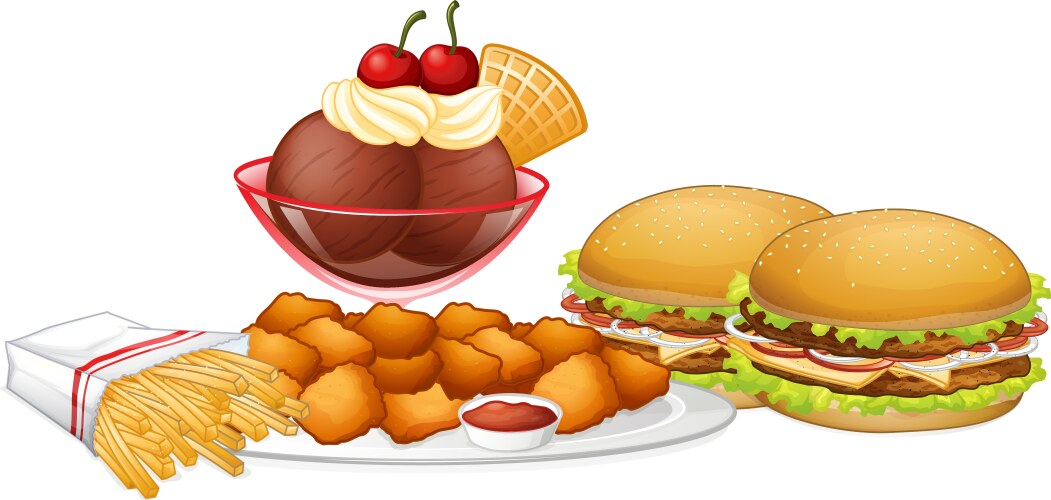 Cartoon image of junk food cola drink Royalty Free Vector