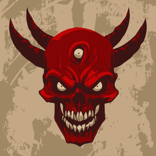 Devil face comic style for your infernal graphics Vector Image