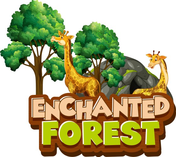 Font design for word enchanted forest Royalty Free Vector
